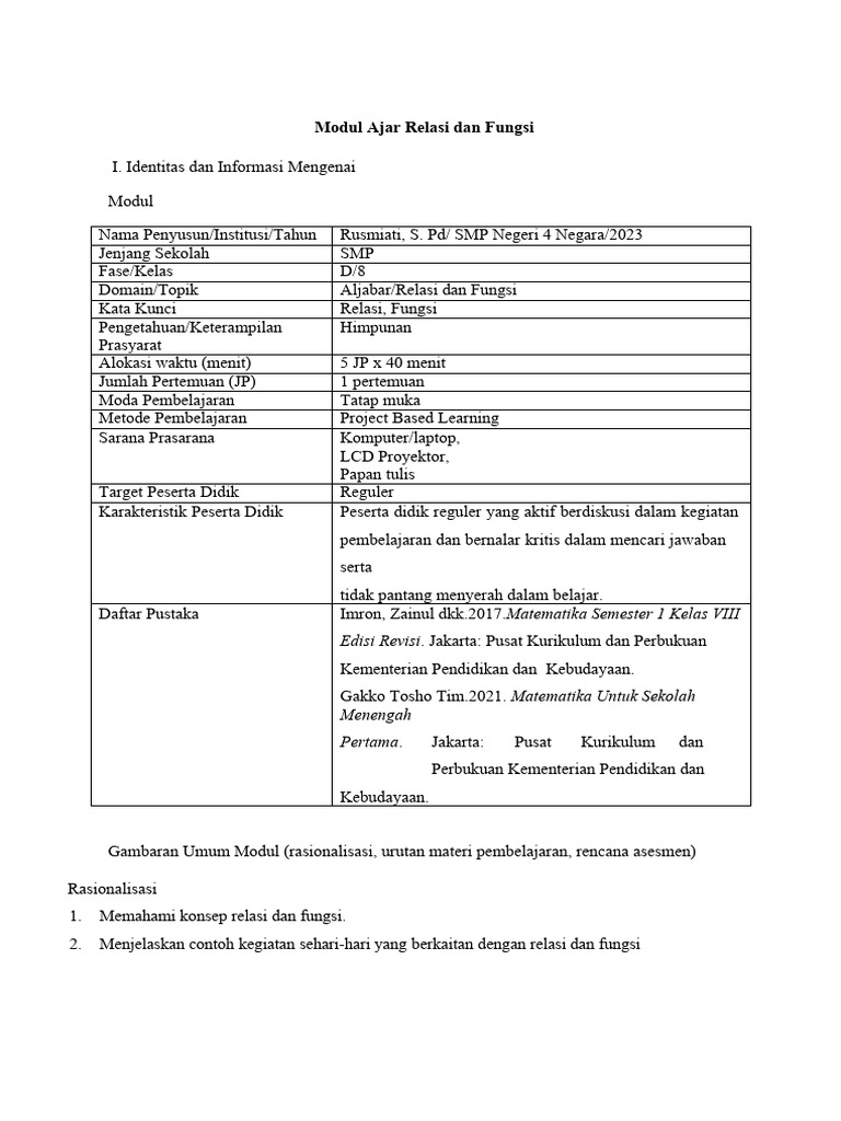 Modul Relasi 1 | PDF
