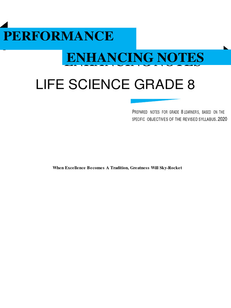 Grade 8 Life Science Prepared Notes | PDF | Cell (Biology) | Immune System