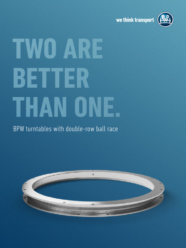 BPW Double-Row Turntables Guide | PDF | Screw | Semi Trailer Truck
