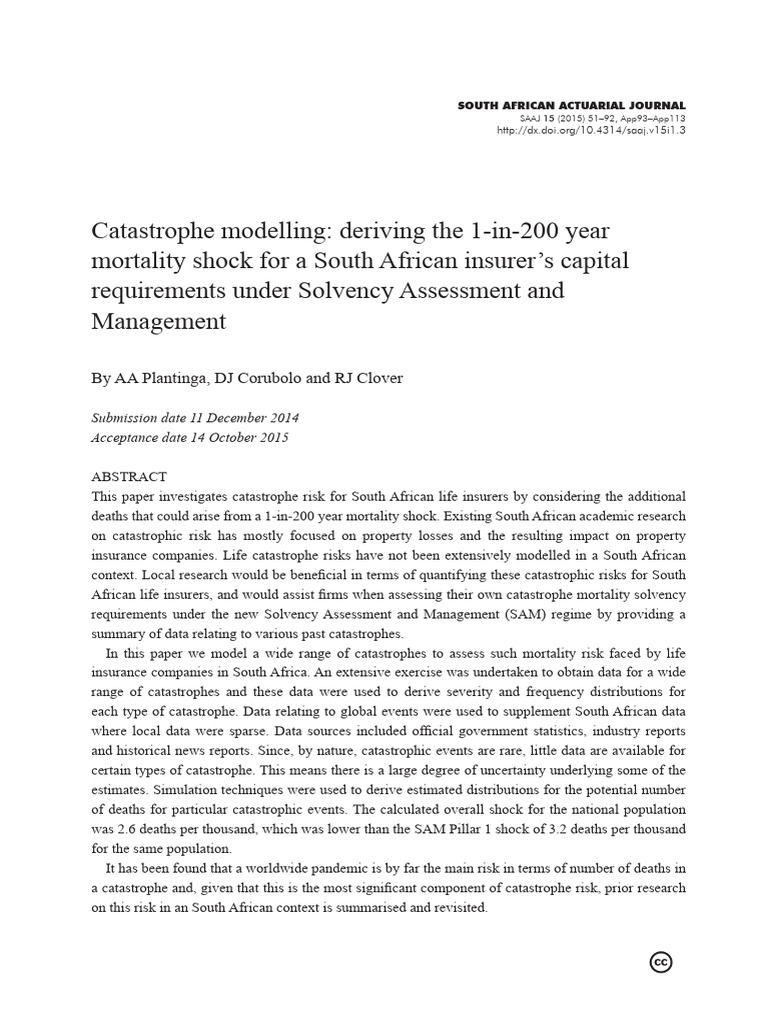 Catastrophe Modelling for SA Insurers | PDF | Risk | Insurance