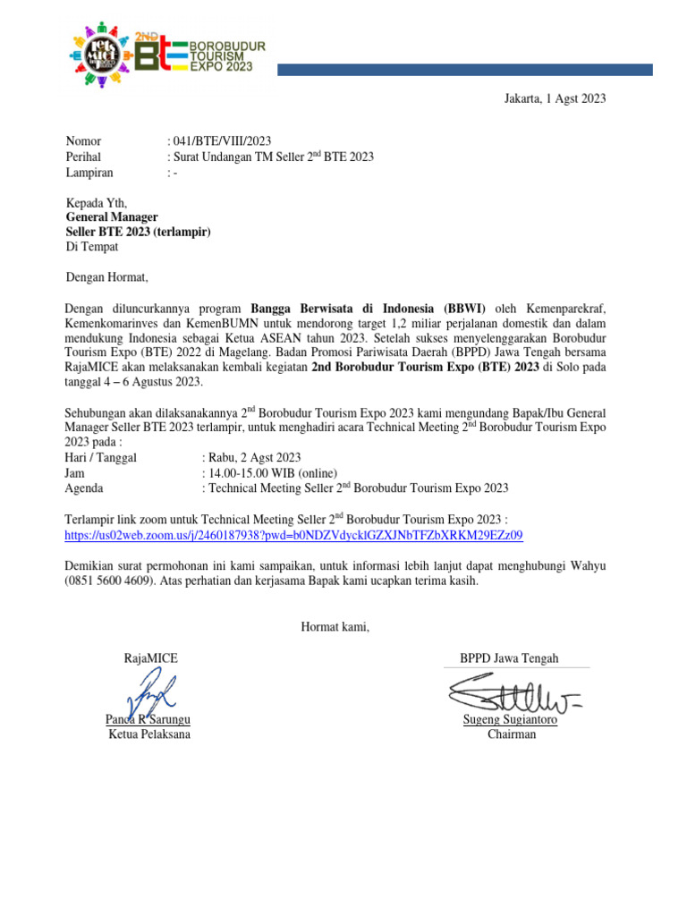 Surat Undangan TM Seller BTE 2023 | PDF | Teknologi & Rekayasa