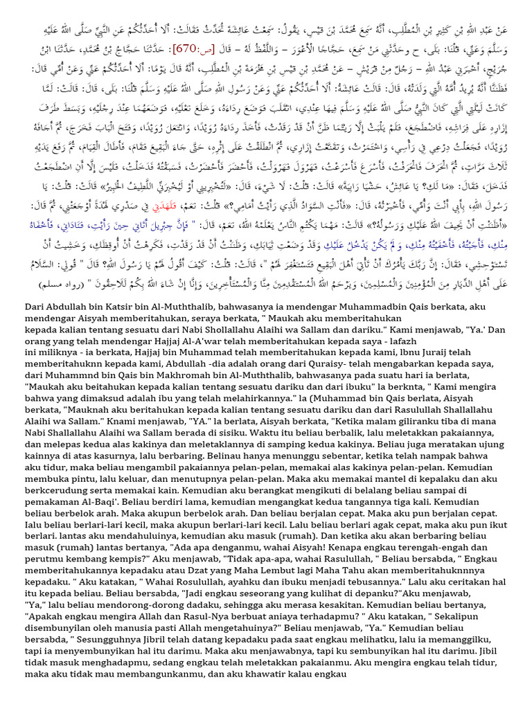 Penjelasan Riwayat Rosulullah Memukul Aisyah | PDF