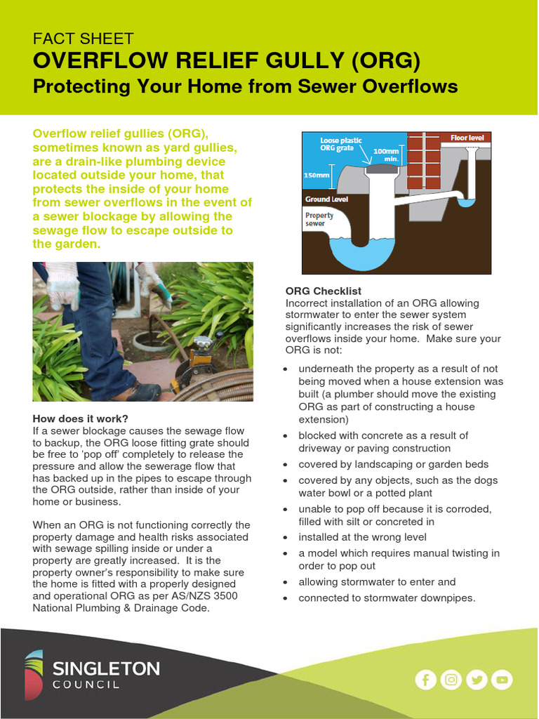 Fact Sheet - A4 - Sewer - Overflow Relief Gully - Protecting Your Home ...