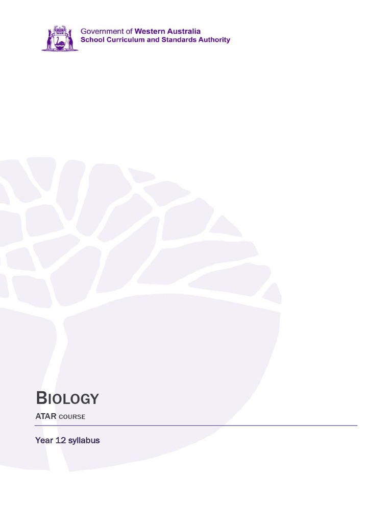 Biology ATAR Year 12 Syllabus For Teaching From January 2024 - PDF ...