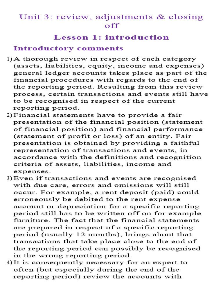 Unit 3 Summary | PDF | Debits And Credits | Expense