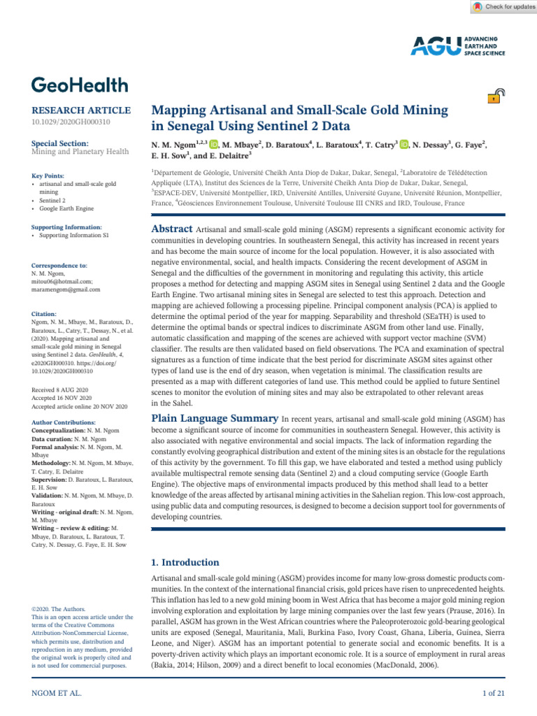 GeoHealth - 2020 - Ngom - Mapping Artisanal and Small Scale Gold Mining ...