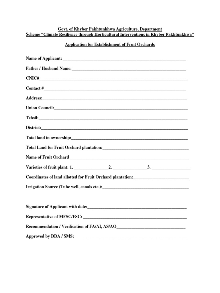 4-13 Farmers Application Proforma 1 | PDF | Agriculture