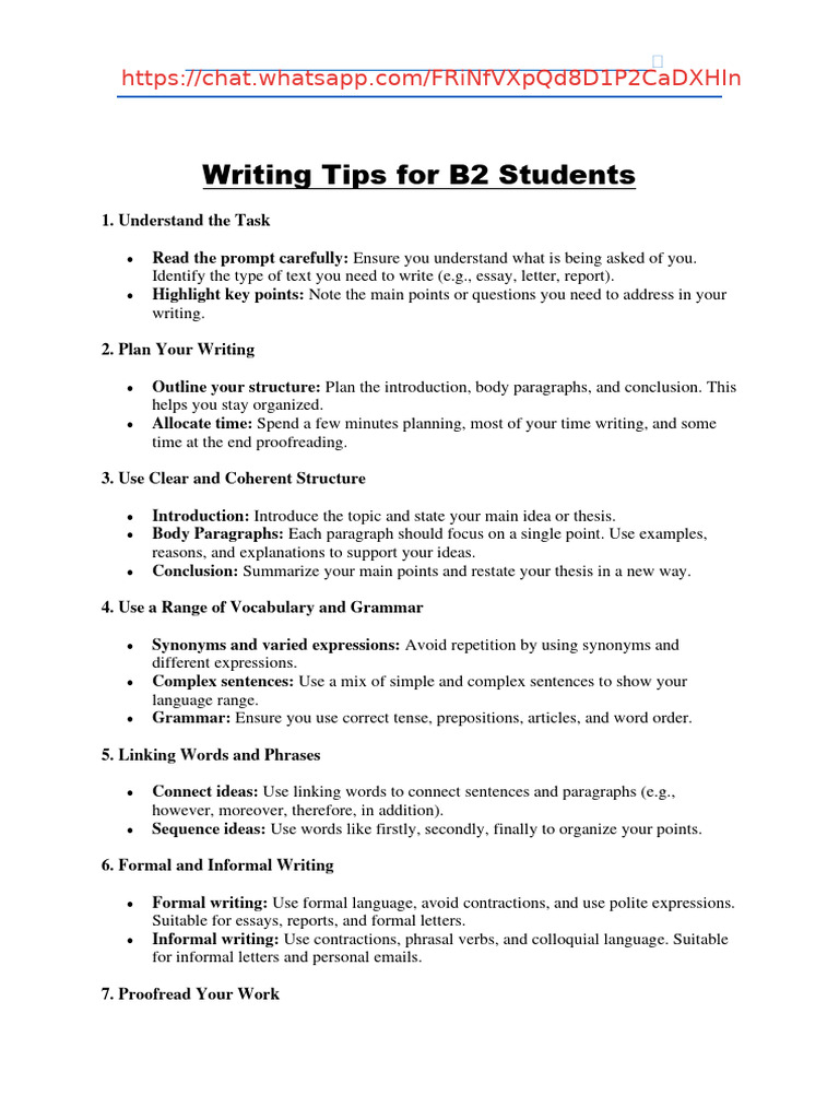 B2 Writing Tips & Strategies | PDF | Essays | Proofreading