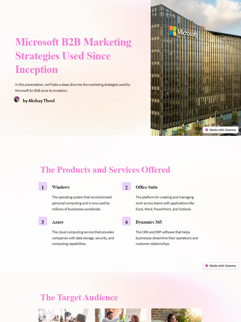 Microsoft B2B Marketing Strategies Used Since Inception | PDF | Marketing | Microsoft