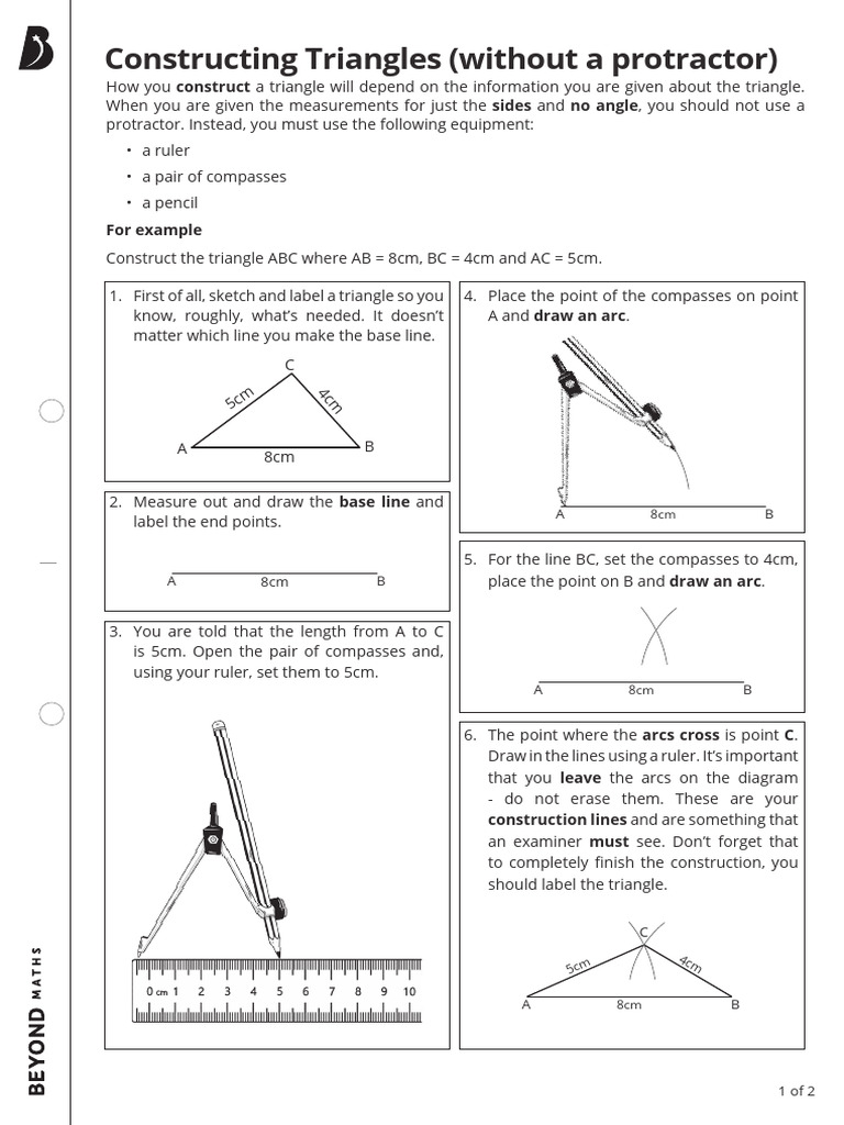 Constructing Triangles Without A Protractor (Without Answer Spaces ...