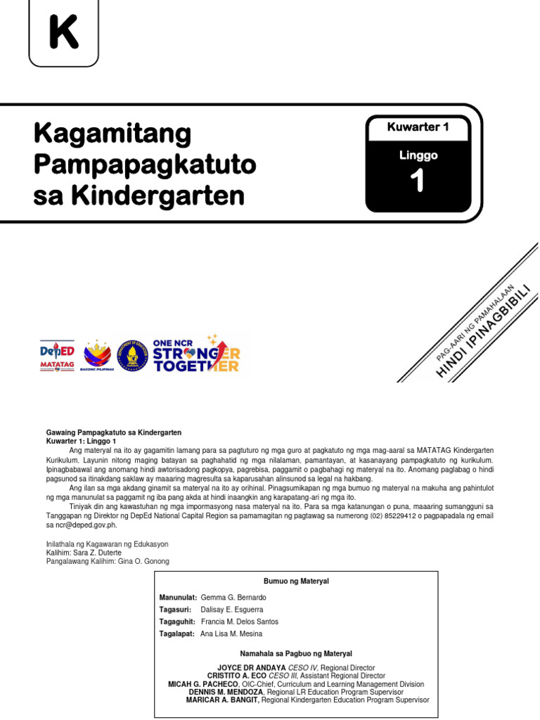 RevisedPDO - MATATAG WORKSHEET Q1 WEEK 1 - VER1 | PDF