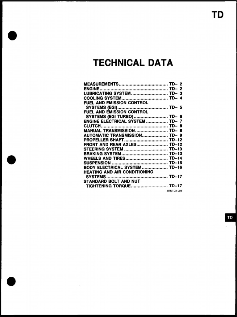 1991 Rx7 Technical Data | PDF