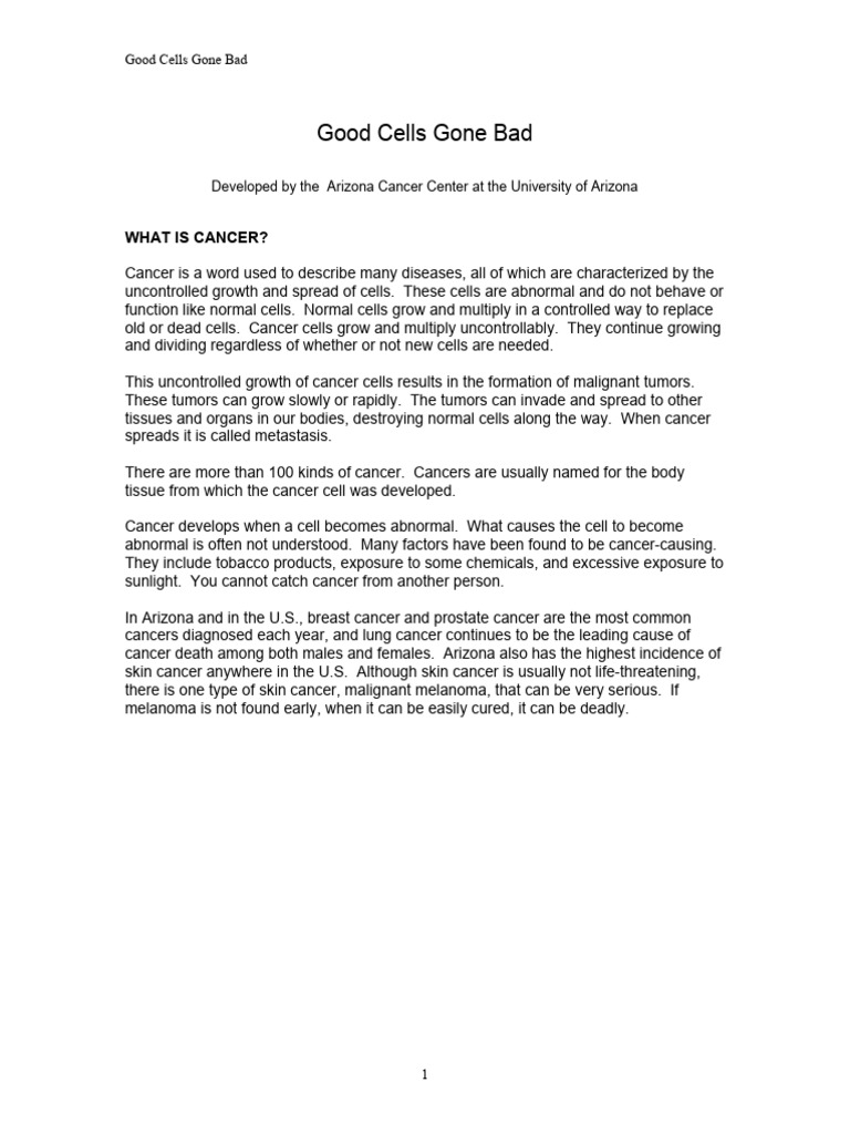 Good Cells Gone Bad 2001 508 | PDF | Cancer | Melanoma