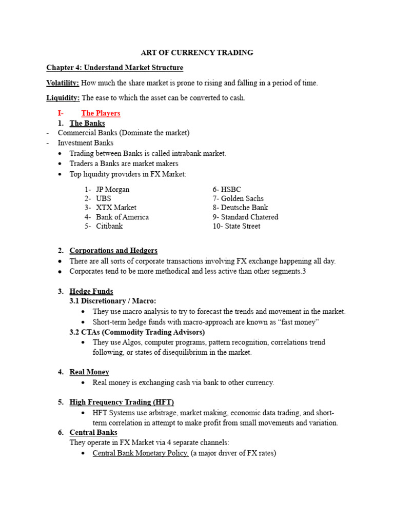 Chapter 4 Understand Market Structure Pdf Foreign Exchange Market