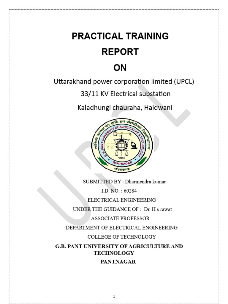 UPCL 33/11 KV Substation Training Report | PDF | Electrical Substation ...