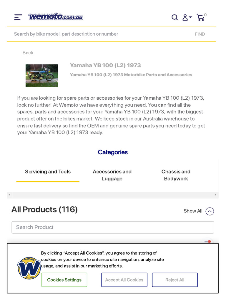 Yamaha YB 100 (L2) 1973 Motorbike Parts Online - Wemoto Australia | PDF ...