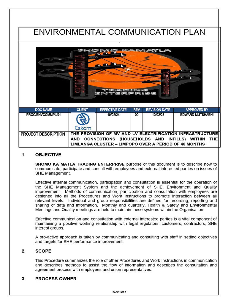 Environmental Communication Strategy | PDF | Internal Audit | Occupational Safety And Health