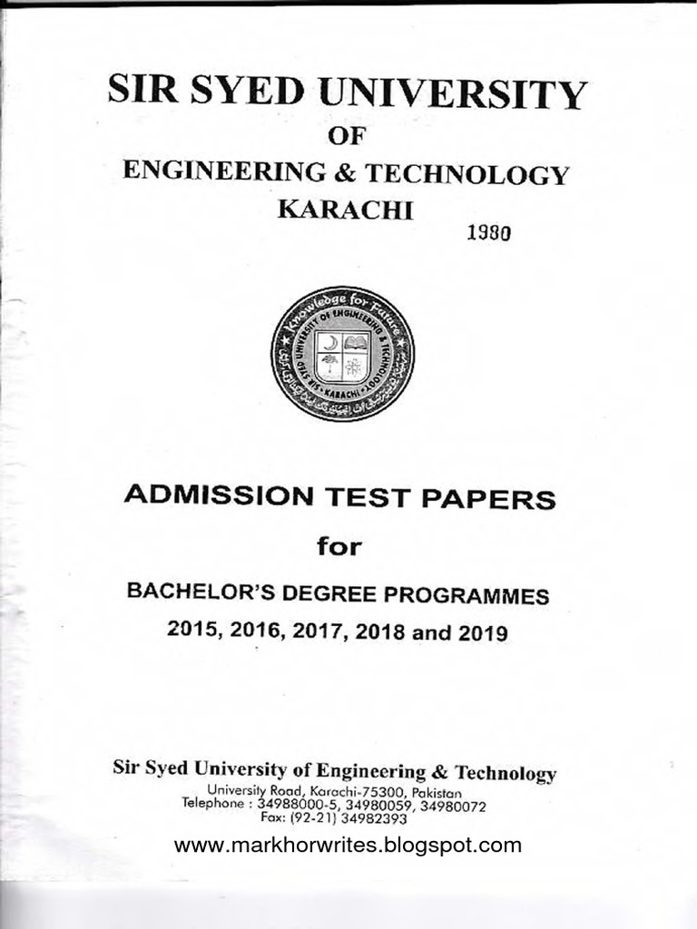 Karachi University Entry Test Papers | PDF