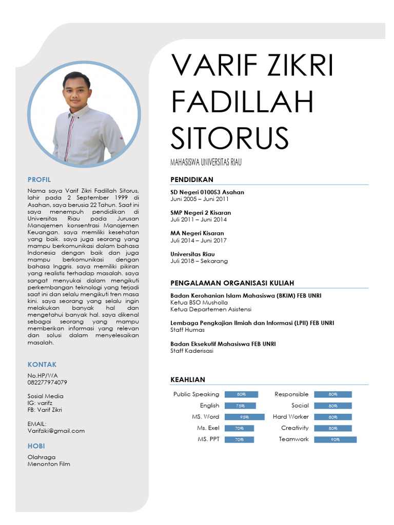 CV Varif Zikri Fadillah STR | PDF