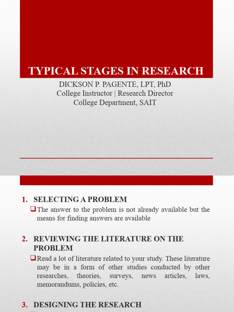 3 - Typical Stages in Research | PDF