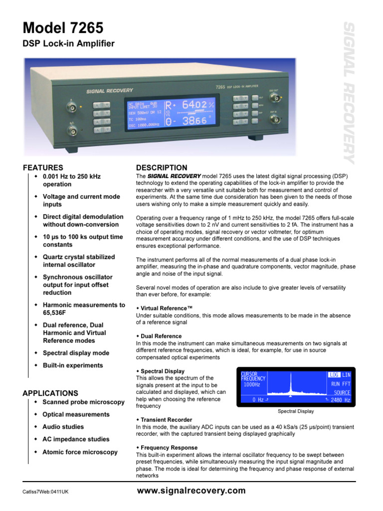 Model 7265 | PDF | Amplifier | Analog To Digital Converter