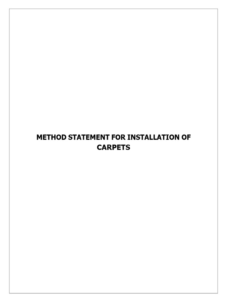 Method Statement Carpet - Genral | PDF | Carpet | Adhesive