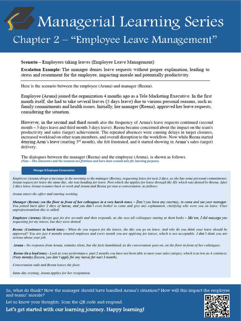Case Study - Chapter 2 - Employee Leave Management | PDF