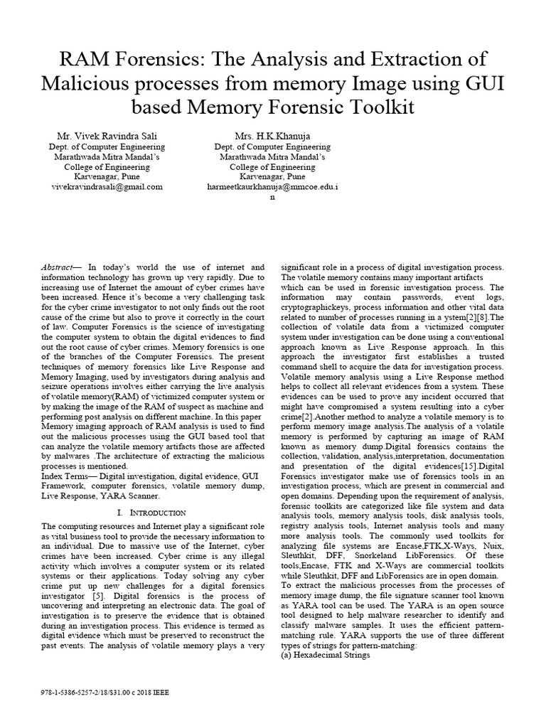 RAM Forensics | PDF | Computer Forensics | Malware