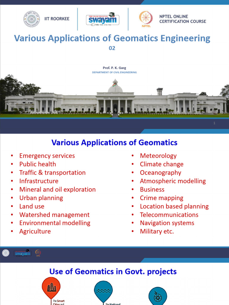 Various Applications of Geomatics Engineering: Prof. P. K. Garg | PDF ...