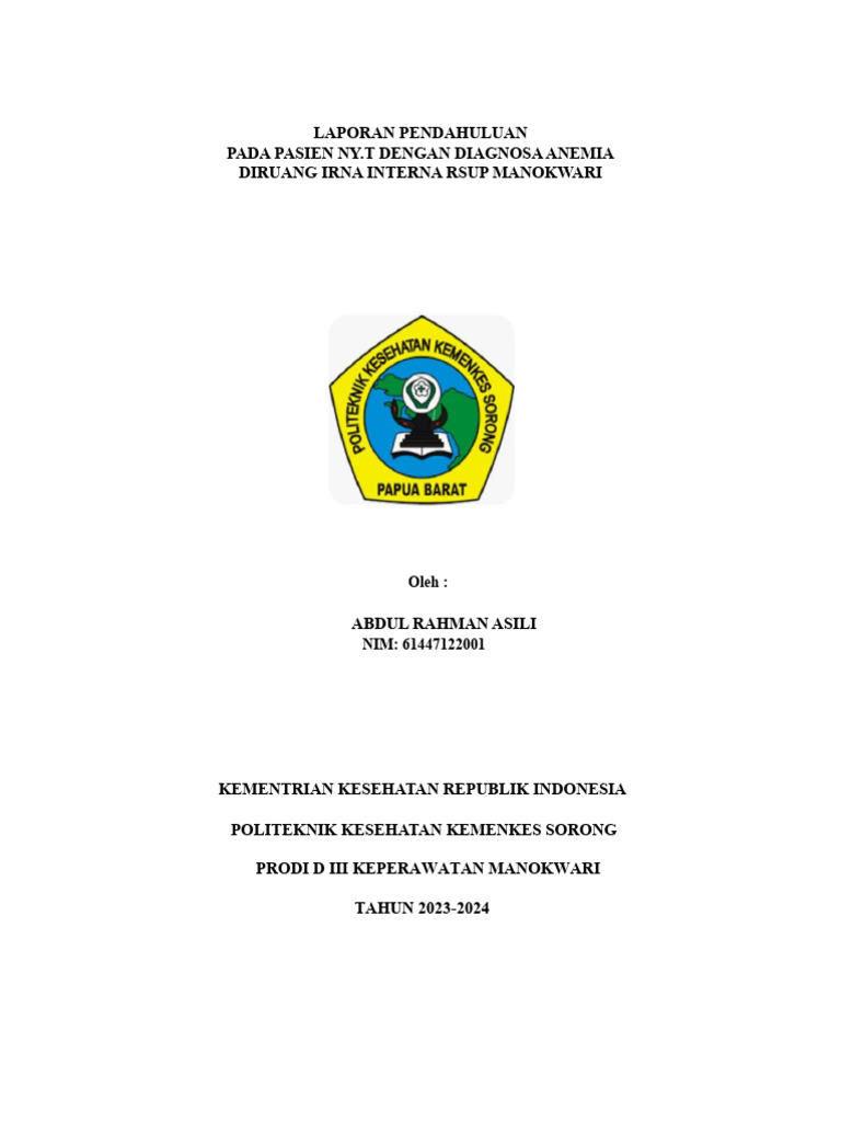 Laporan Anemia Pasien IRNA RSUP Manokwari | PDF | Sains & Matematika