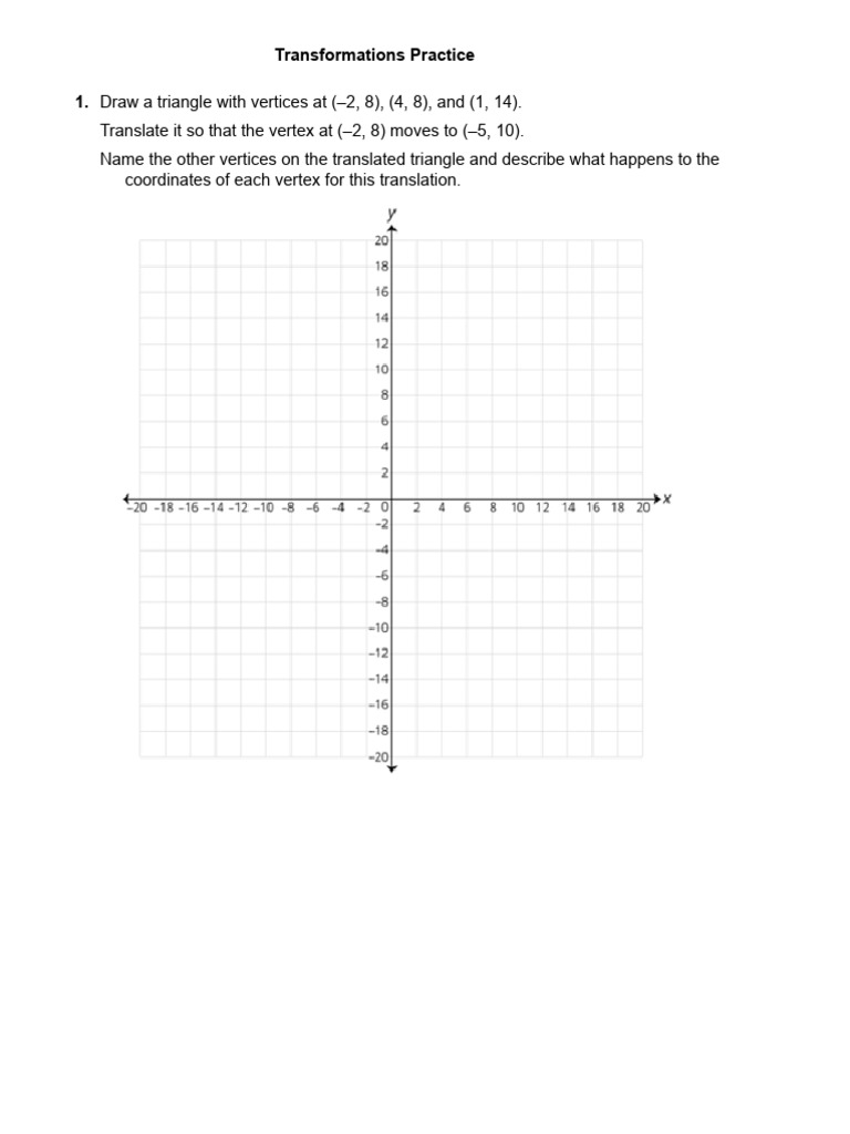 Transformations Crit B Review Pdf Triangle Cartesian Coordinate