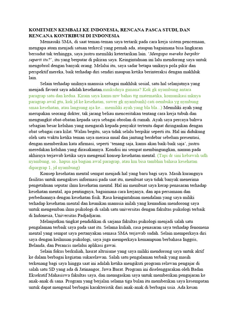 Contoh Esay | PDF | Pengembangan Diri