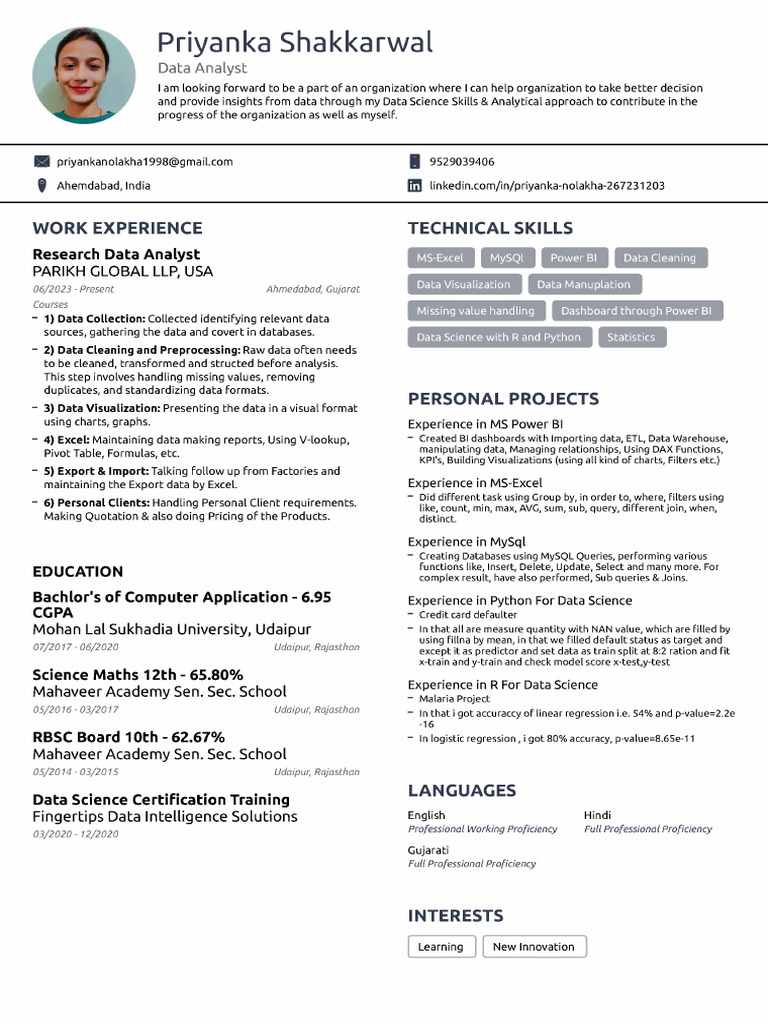 Priyanka's Resume | PDF