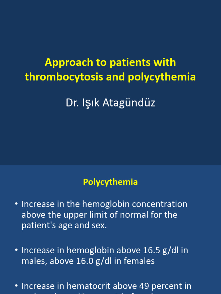 Approach To Patients With Thrombocytosis and Polycythemia-En Son | PDF ...