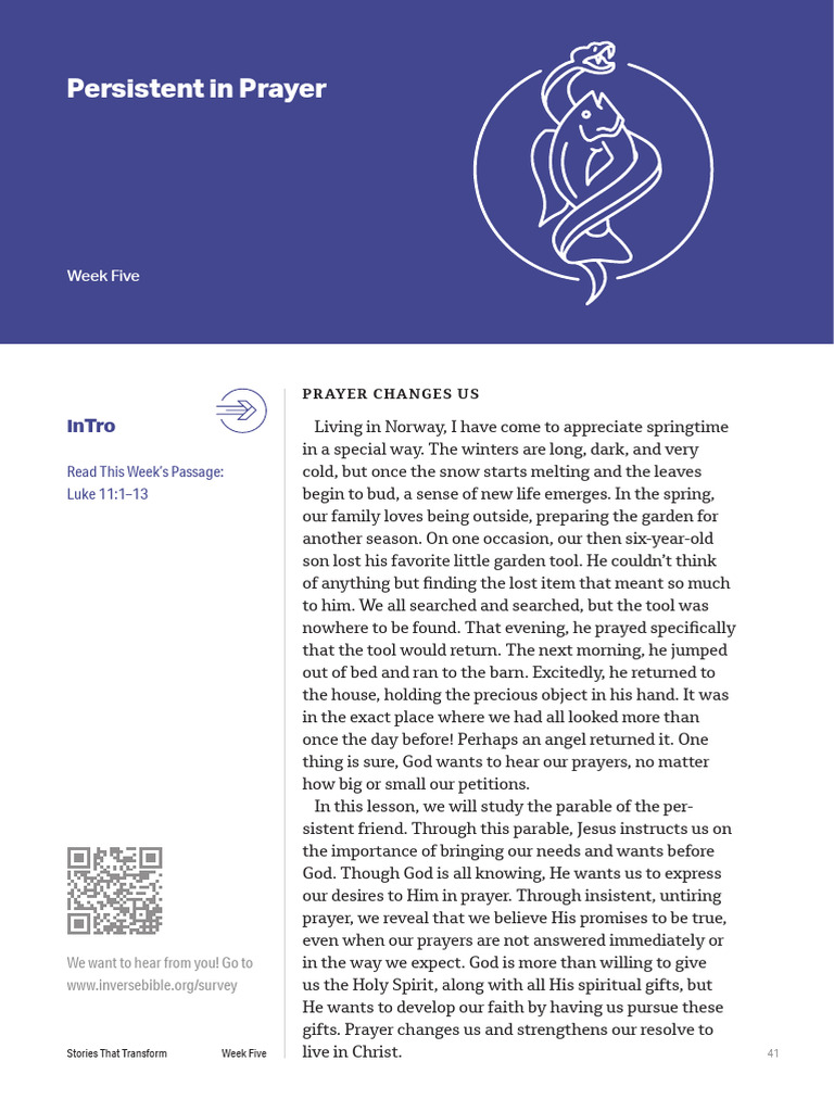 Persistent in Prayer: Intro | PDF | Prayer | Jesus