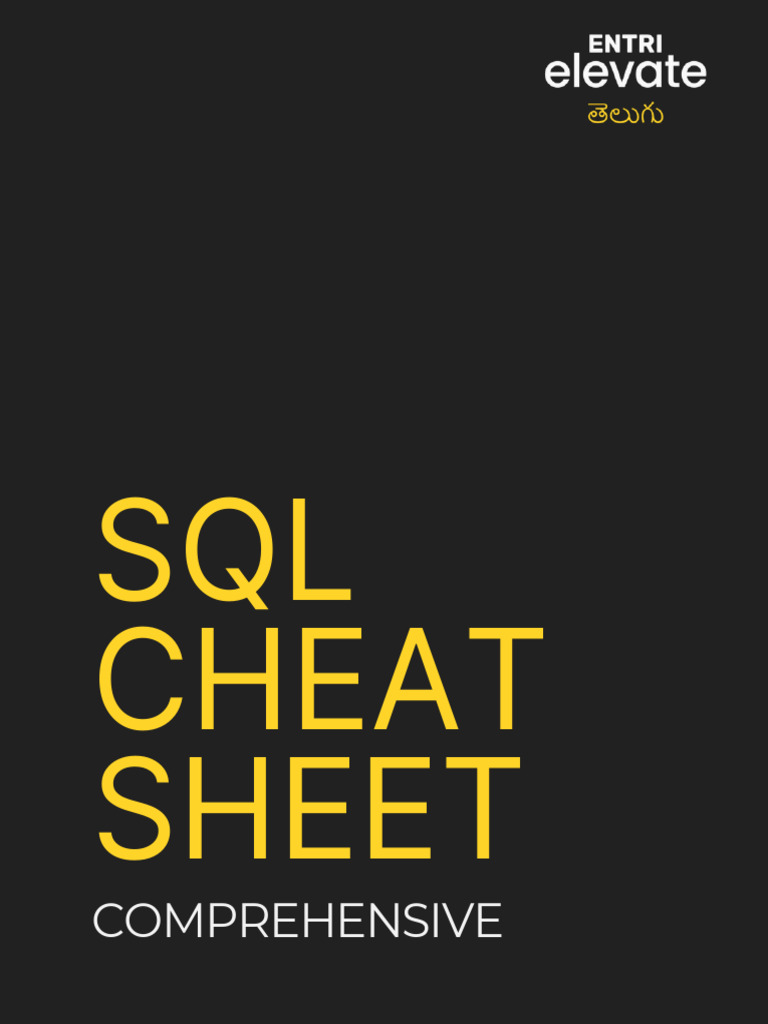 SQL Cheat-Sheet Entri Elevate PDF | PDF | Computing | Information ... SQL Cheat-Sheet Entri Elevate PDF | PDF | Computing | Information ...