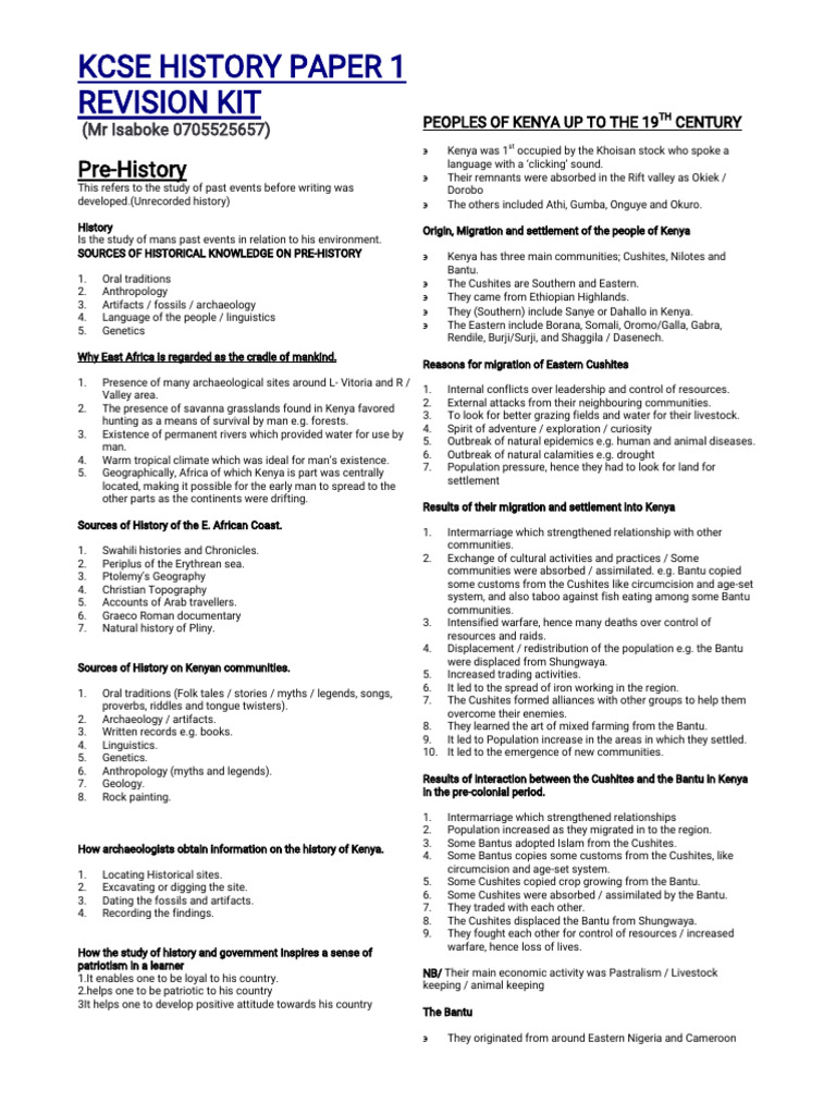 History Paper 1 Revision Questions and Answers | PDF