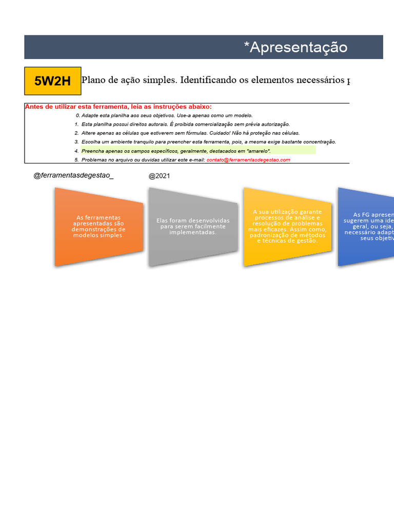 Modelo - 5W2H 2.0 | PDF | Informática