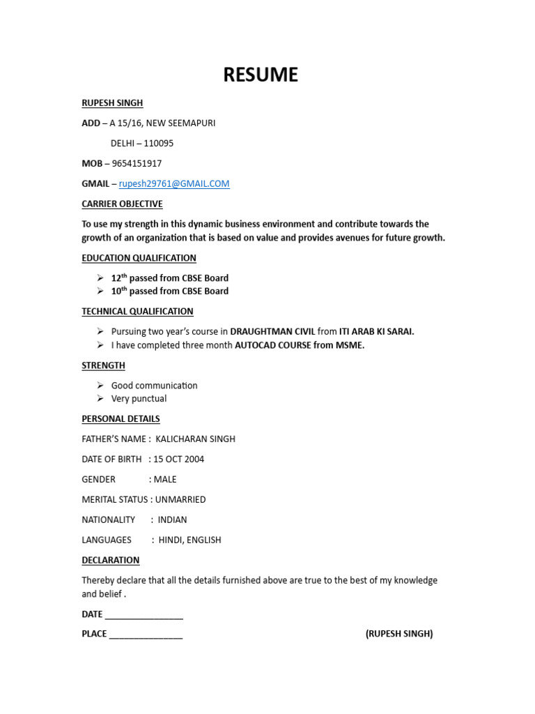 Rupesh Singh's Professional Resume | PDF