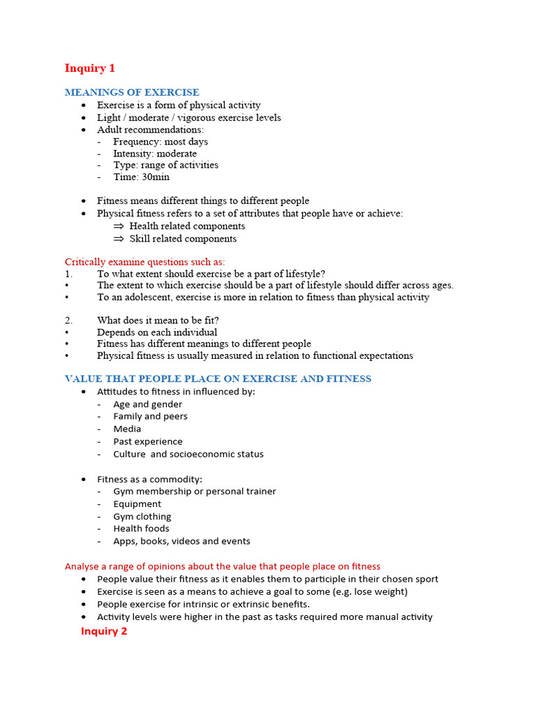 Understanding Fitness Choices and Values | PDF | Physical Fitness ...