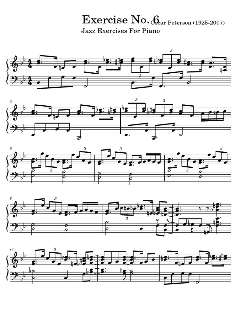 Oscar Peterson Jazz Exercises For Piano Exercise Pdf Jazz