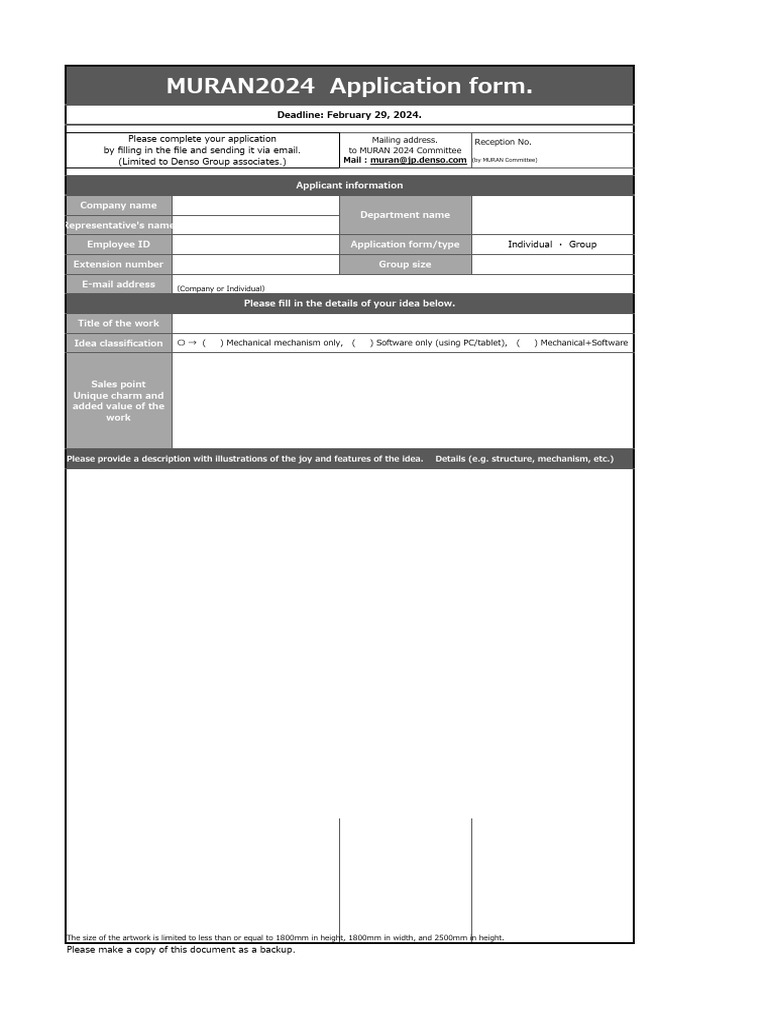 MURAN 2024 Application Form Guide | PDF