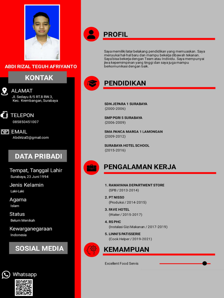 Abdi Rizal Teguh Afriyanto - 11 - CV | PDF