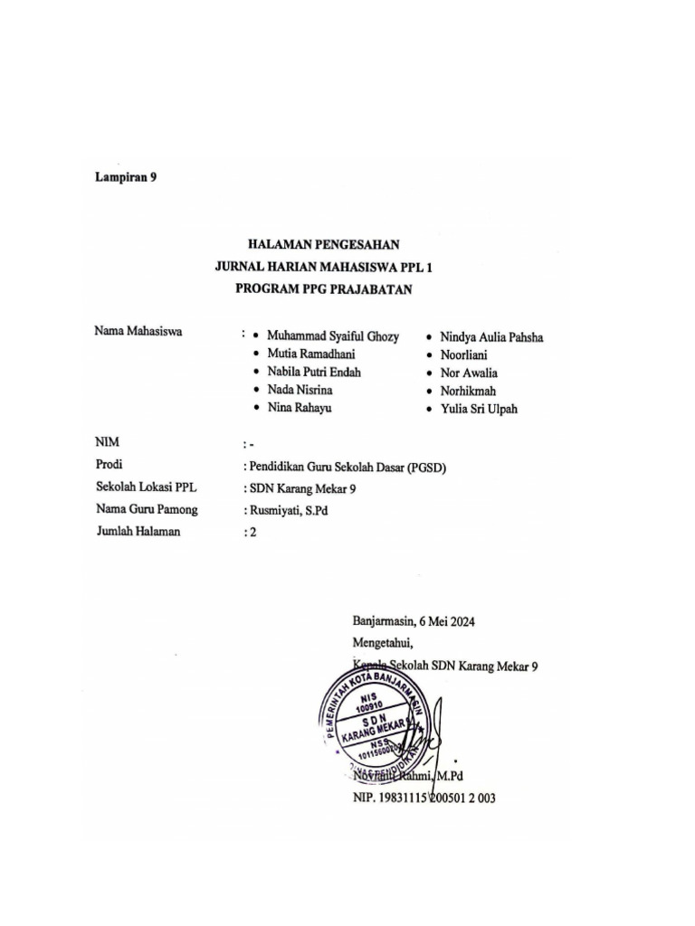 Jurnal Harian - Diskusi Refleksi Akhir PPL 1 - YULIA SRI ULPAH | PDF ...