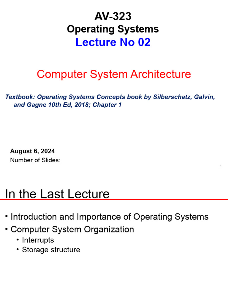 Lecture 02 AV-323 Computer System Architecture | PDF | Central Processing Unit | Multi Core ...