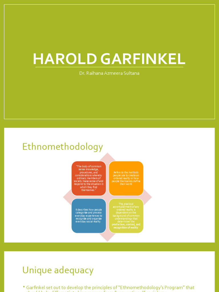 AM II Harold Garfinkel | PDF | Sociology | Behavioural Sciences