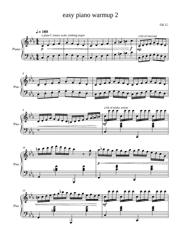 Easy Piano Warmup 2 | PDF | Elements Of Music | Music Theory