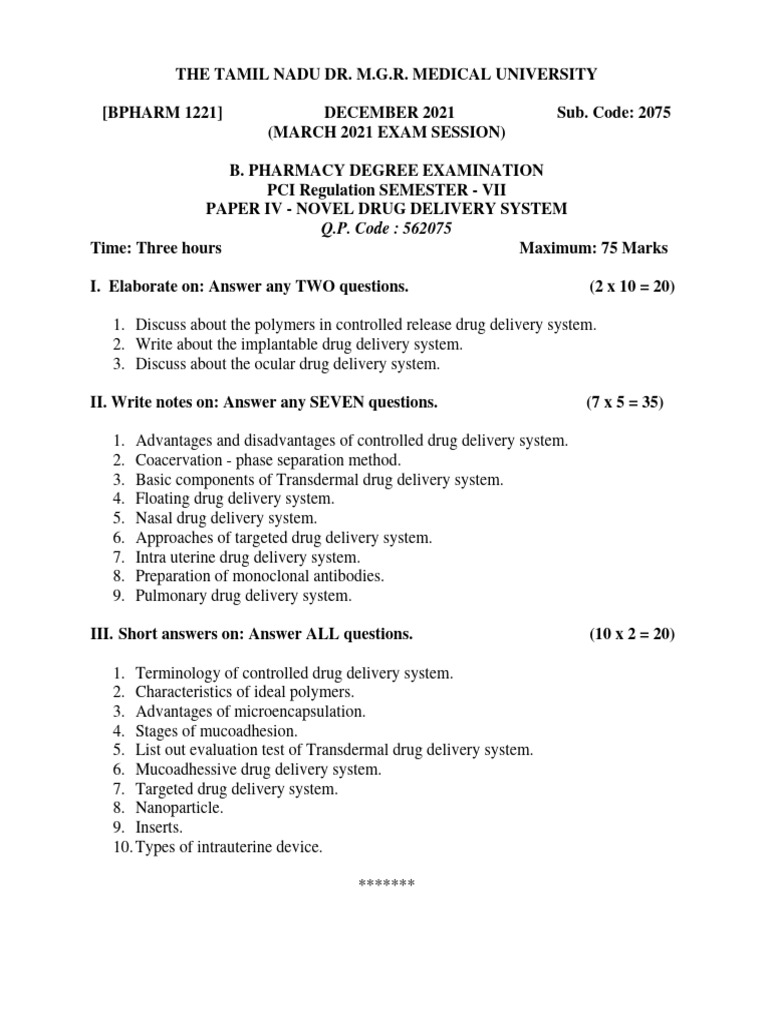 NDDS 7th Sem | PDF | Liposome | Pharmaceutical Sciences