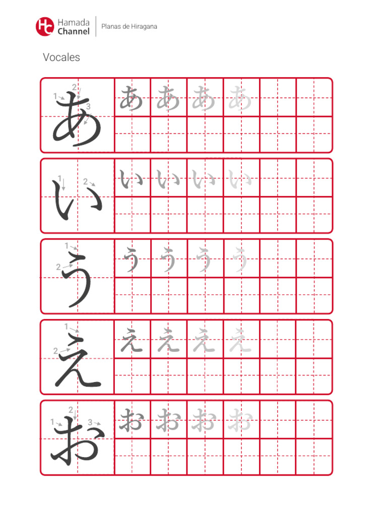 Hiragana-Planas Escribir | PDF