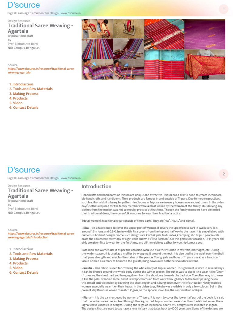 Traditional Saree Weaving | PDF | Weaving | Loom